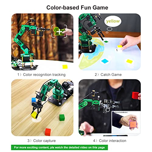 Yahboom Robot Arm Kit 6DOF for Raspberry Pi 5 AI Programmable Electronic DIY Robot Hand Building with Camera for Adults ROS Open Source (RPI-DOFBOT-Pi 5-8GB)