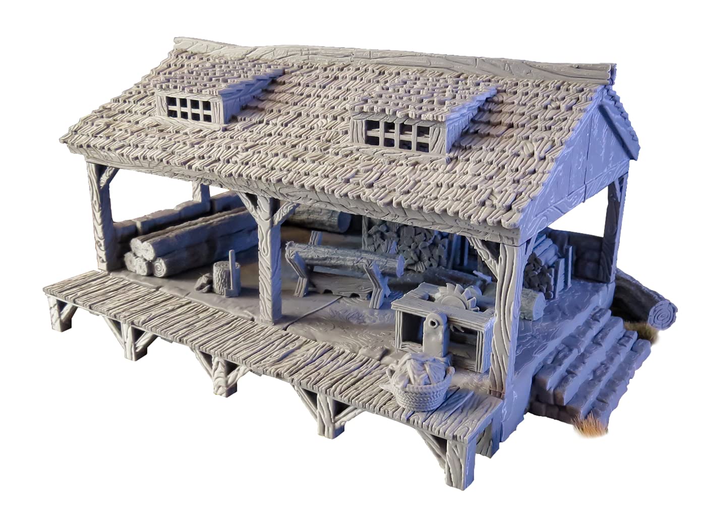 Washhouse and Woodcutter 28mm Scale Building for Medieval and Fantasy Village, DND Terrain 28mm for Dungeons and Dragons, D&D, Pathfinder, RPG, Age of Sigmar, Tabletop