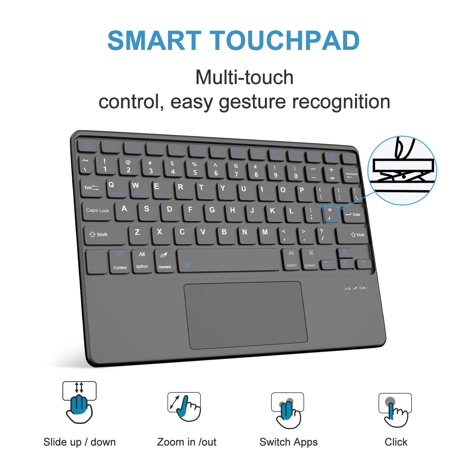 BORIYUAN Keyboard Case for All-New HD 10/HD 10 Plus Tablet 11th Generation 2021 Release 10.1",7 Colors Backlit Detachable Keyboard Slim Folio Smart Cover for HD 10/10 Plus 2021- Black
