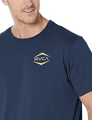 RVCA Men's Graphic Short Sleeve Crew Neck Tee Shirt, Astro HEX/Federal Blue, X-Large