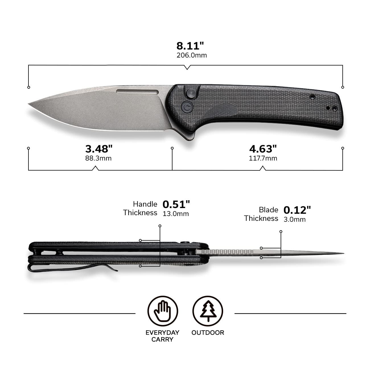 CIVIVI Conspirator Bundled Titanium Pocket Clip, Great EDC Knife Set