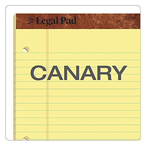 TOPS The Legal Pad Writing Pads, 8-1/2" x 11-3/4", Canary Paper, Legal Rule, 50 Sheets, 12 Pack (75351)