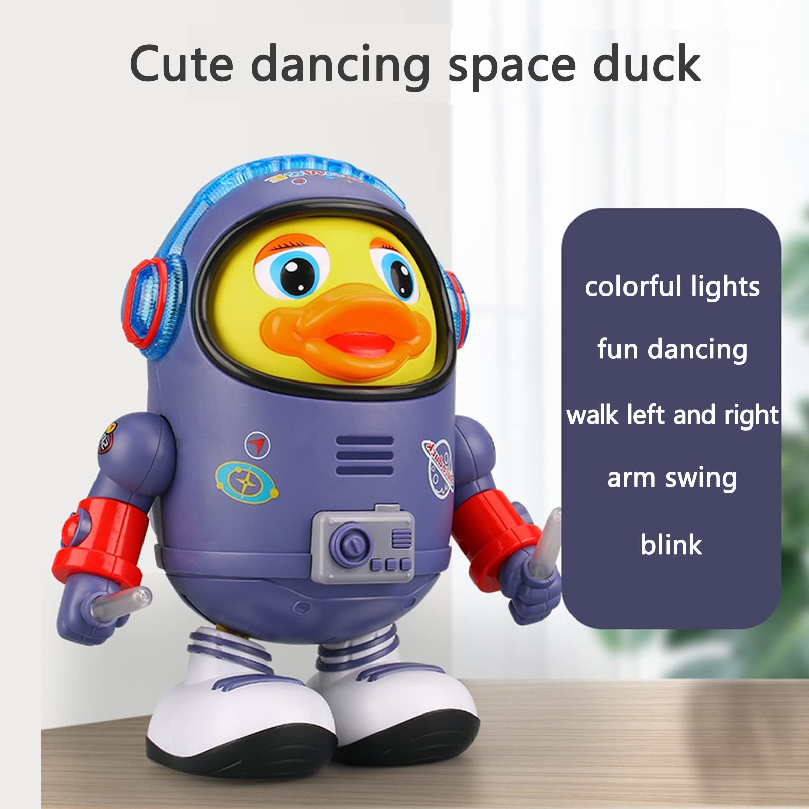 GFORI Baby Duck Toy Musical Interactive Duck Toy with Lights and Sounds, Space Elements Designed, Cute Dancing Space Duck Toy Playset, for Toddlers and Gift for Kids