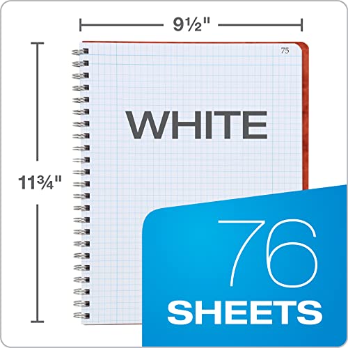 Tops TOP35061 Computation Book, 11.75 x 9.5 Inches, Double Wire, 152 Numbered Pages, Quadrille Ruled, 76 Sheets, Buff, (35061)