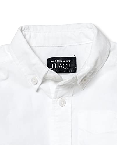 The Children's Place Baby Boys and Toddler Boys Short Sleeve Oxford Button Down Shirt, White, 3T