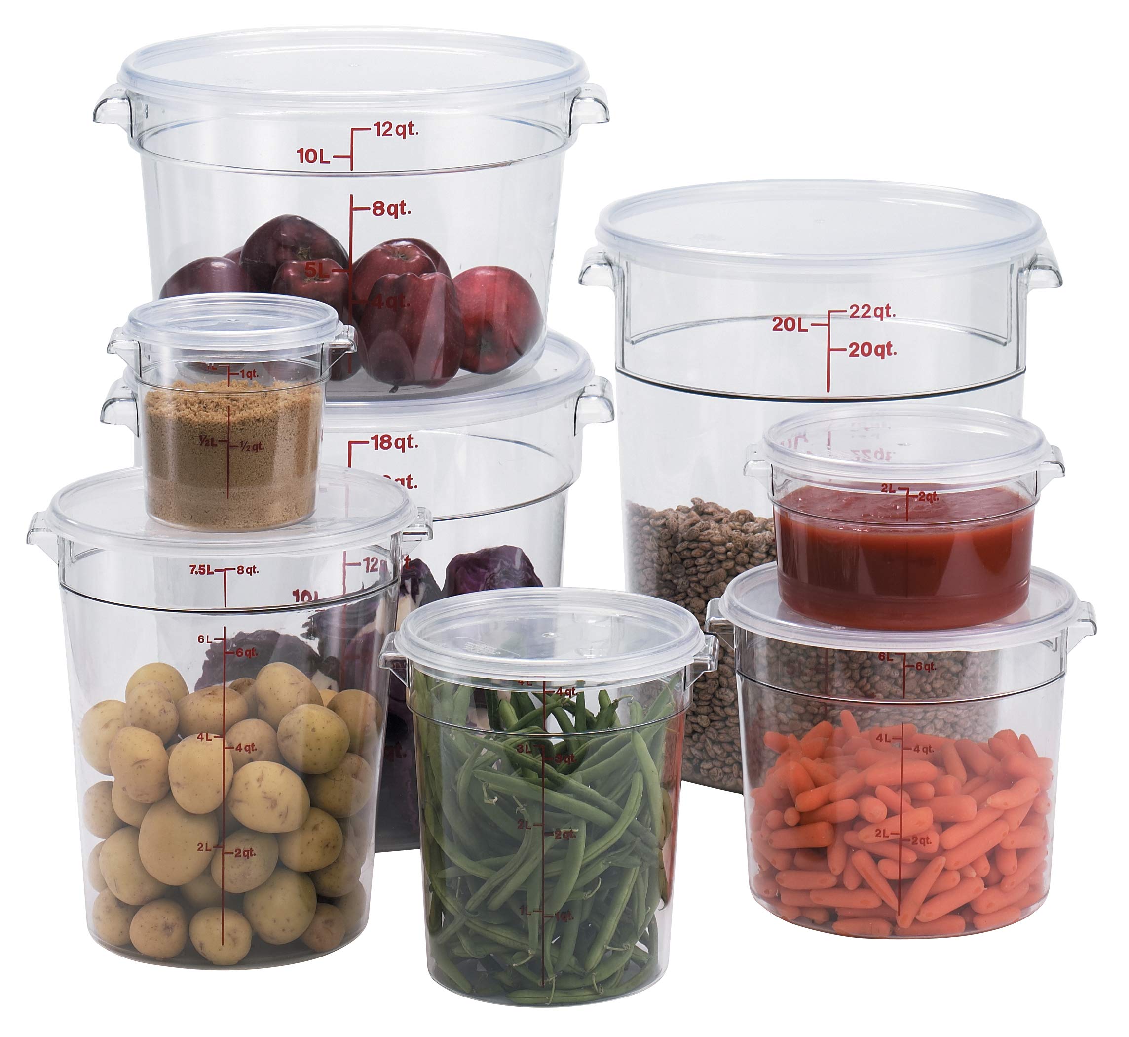 Cambro RFSCW18135 Round Storage Container, 18 Quart Capacity, Clear