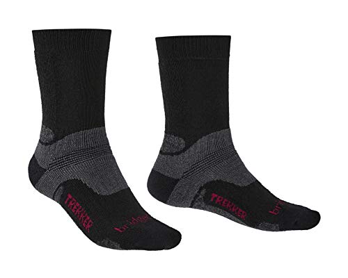 Bridgedale Men's Hike Midweight Boot Height - Merino Endurance Socks, Black, X-Large