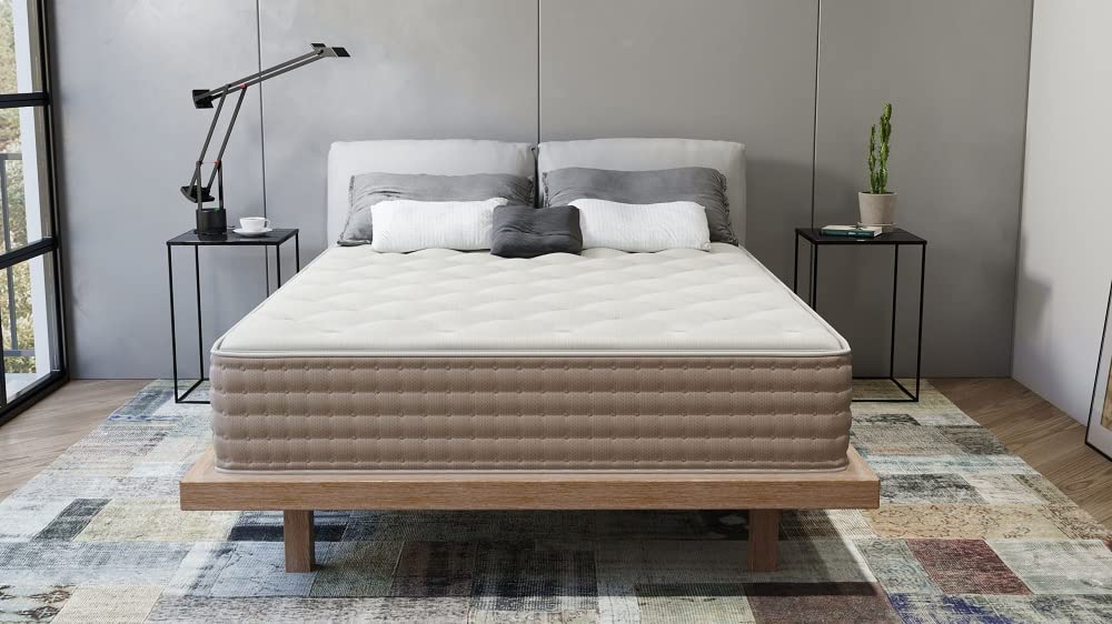 Eco Terra | Natural Latex | Luxury Hybrid Mattress | Medium Mattress with Encased Coil Spring | California King