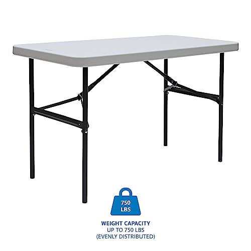 Iceberg IndestrucTable Commercial Folding Table, Indoor or Outdoor, Platinum, 750 lbs. Weight Capacity, 24β W x 48β L