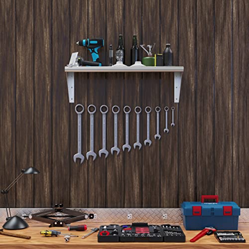 Stainless Steel Wall Shelf | 24" Long 12" Deep | Metal Shelving | Garage, Laundry, Storage, Utility Room | Restaurant, Kitchen | Food Prep | NSF Certified