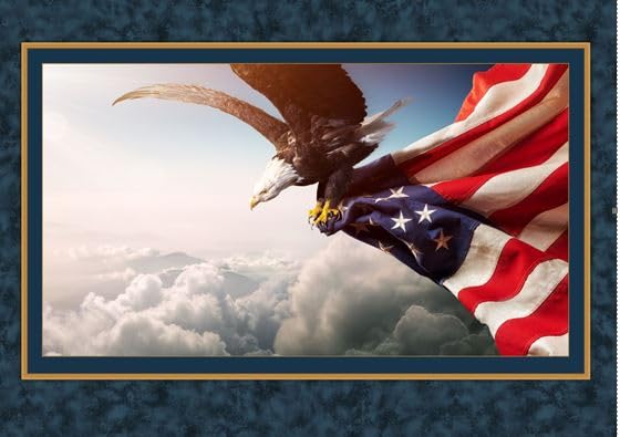 Flight of Freedom Eagle Fabric Quilt Panel 100% Cotton, 36" x 45"