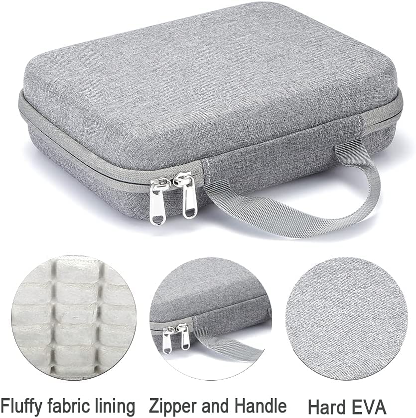 RAIACE Hard Carrying Case Compatible with BakuCores and Battle Figure, Small Dolls, Toys Organizer Storage Box with Mesh Pocket. (Case Only)-Gray(Gray Lining)
