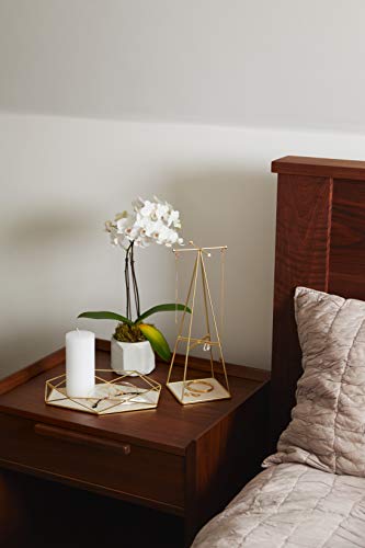 Umbra 299481-221 Prisma Tray, Geometric Plated Jewelry Storage, 11" Length x 7.25" Height x 1.5β Width, Matte Brass