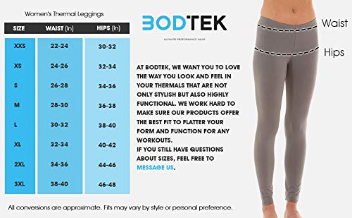 Bodtek Women’s Thermal Underwear Pants Premium Long Johns Fleece Lined Base Layer Bottom (Grey, Medium)