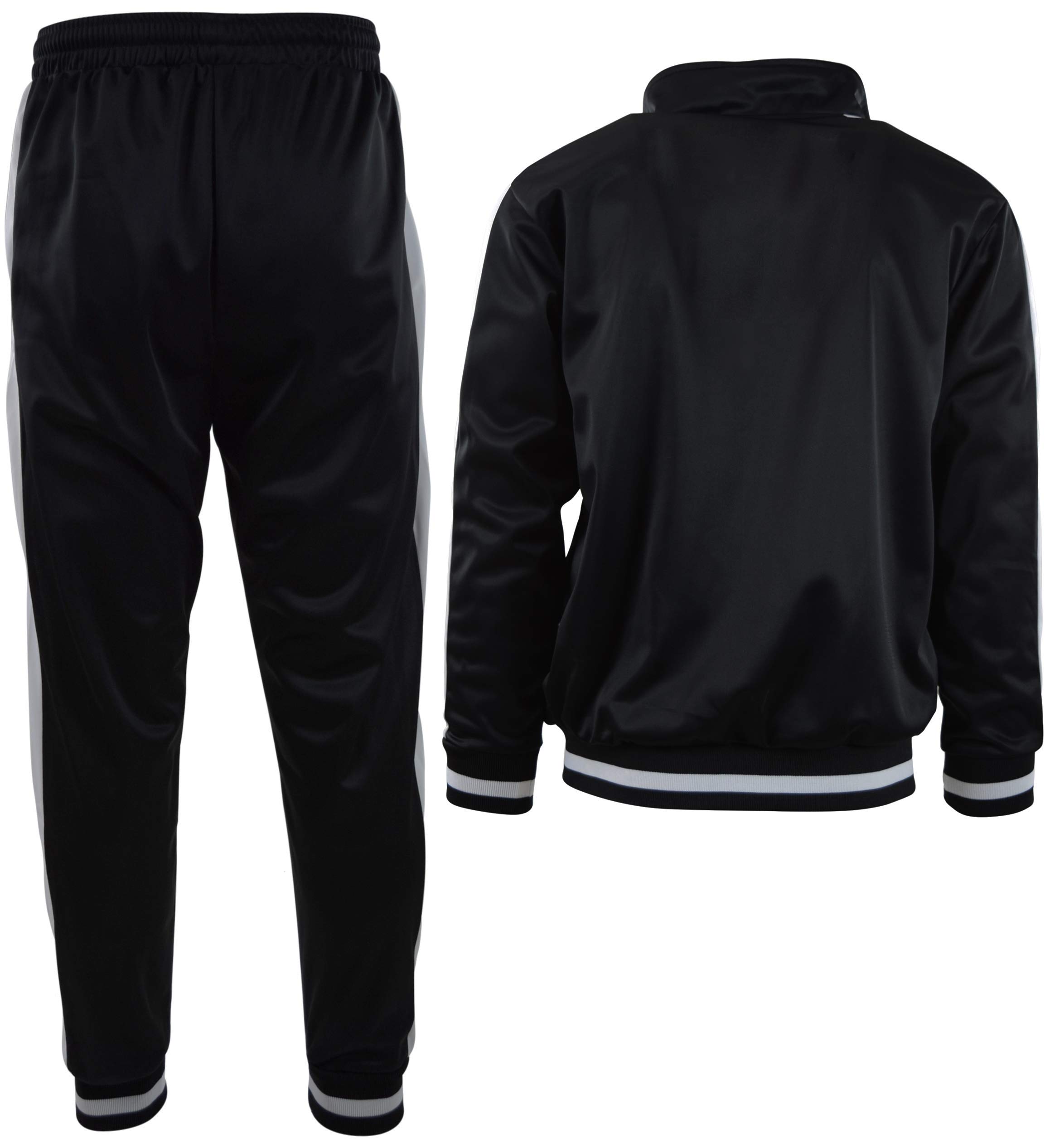 ChoiceApparel Mens Athletic 2 Piece Tracksuit Set (L, 877-Black)