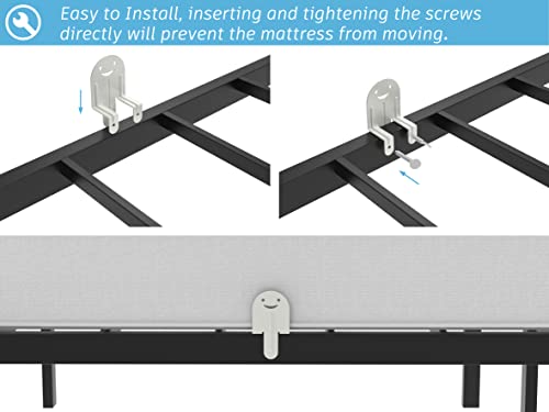 DiaOutro Bed Frame Non Slip Mattress Gaskets, 6 PCS Keep Mattress in Place, Wide Applicability Mattress Holder Easy to Assemble, Adjustable Anti-Slip Baffle Fit for Most Bed Frames, White