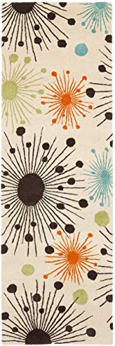 SAFAVIEH Soho Collection 2'6" x 6' Ivory/Multi SOH747A Handmade Premium Wool & Viscose Runner Rug