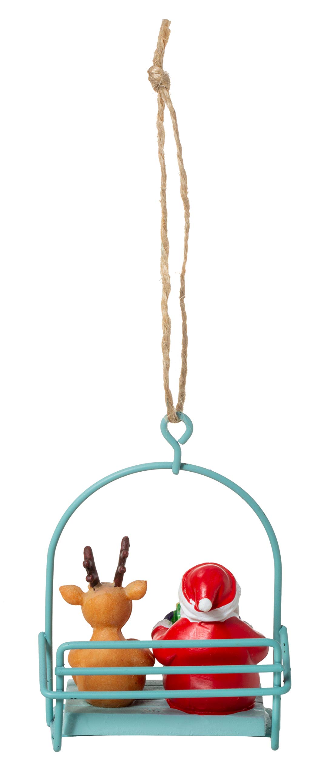 Cape Shore Santa Claus and Reindeer Ski Lift Christmas Holiday Ornament