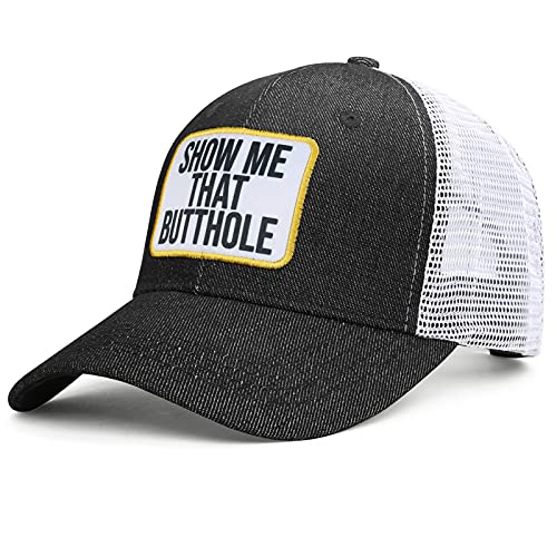 Show Me The Butthole Trucker Hat for Men Women Black Funny Hat Pride Lesbian Gay Baseball Cap