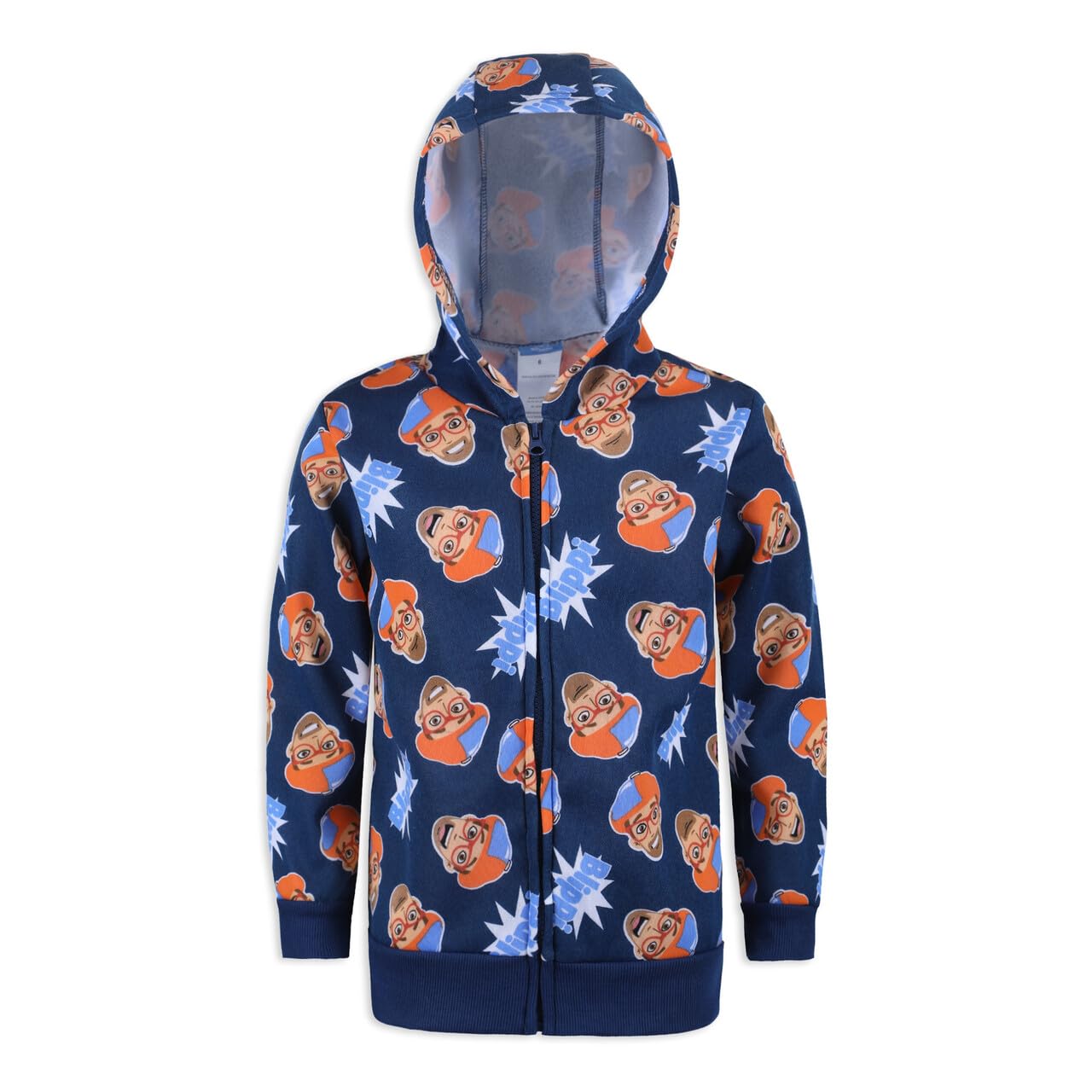 Blippi Boys Zip Up Hoodie and Pullover Hooded Sweatshirt for Toddlers and Big Kids Navy