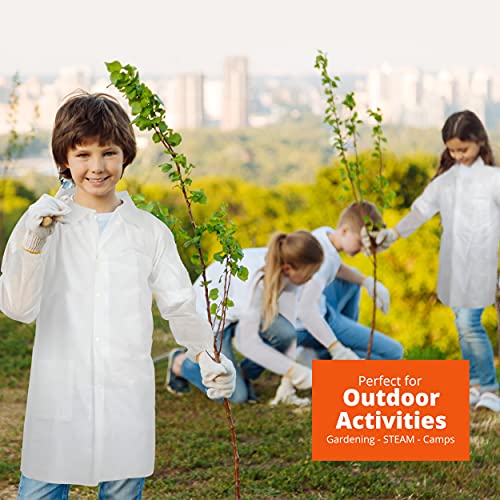 Disposable Lab Coats for Kids, 12 Pack - Lab Coats for Kids Science Party (Youth Medium)