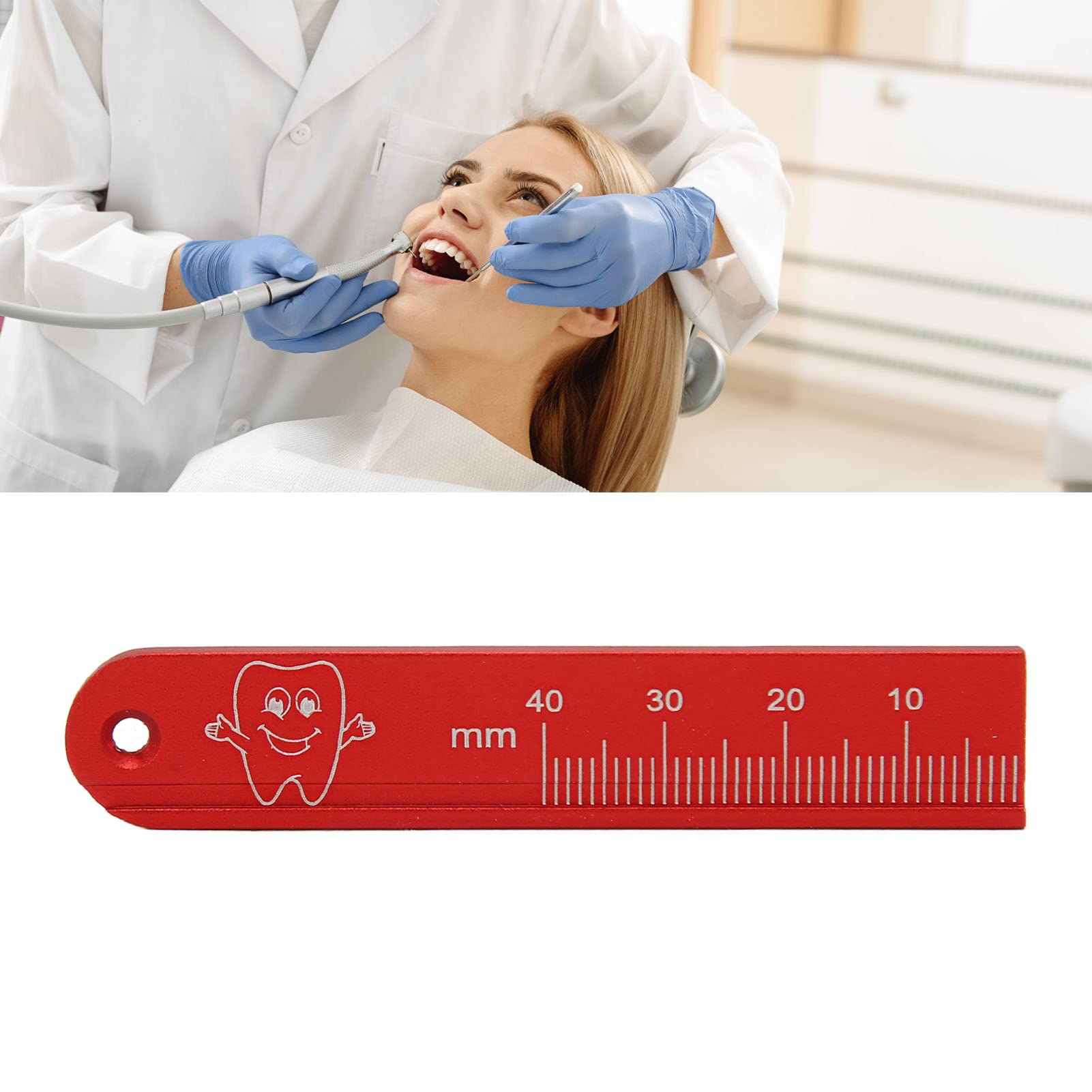 Endodontic Span Ruler, Lightweight Red Clear Scales Dental Measure Ruler Precise High Temp Resistant for Dentists