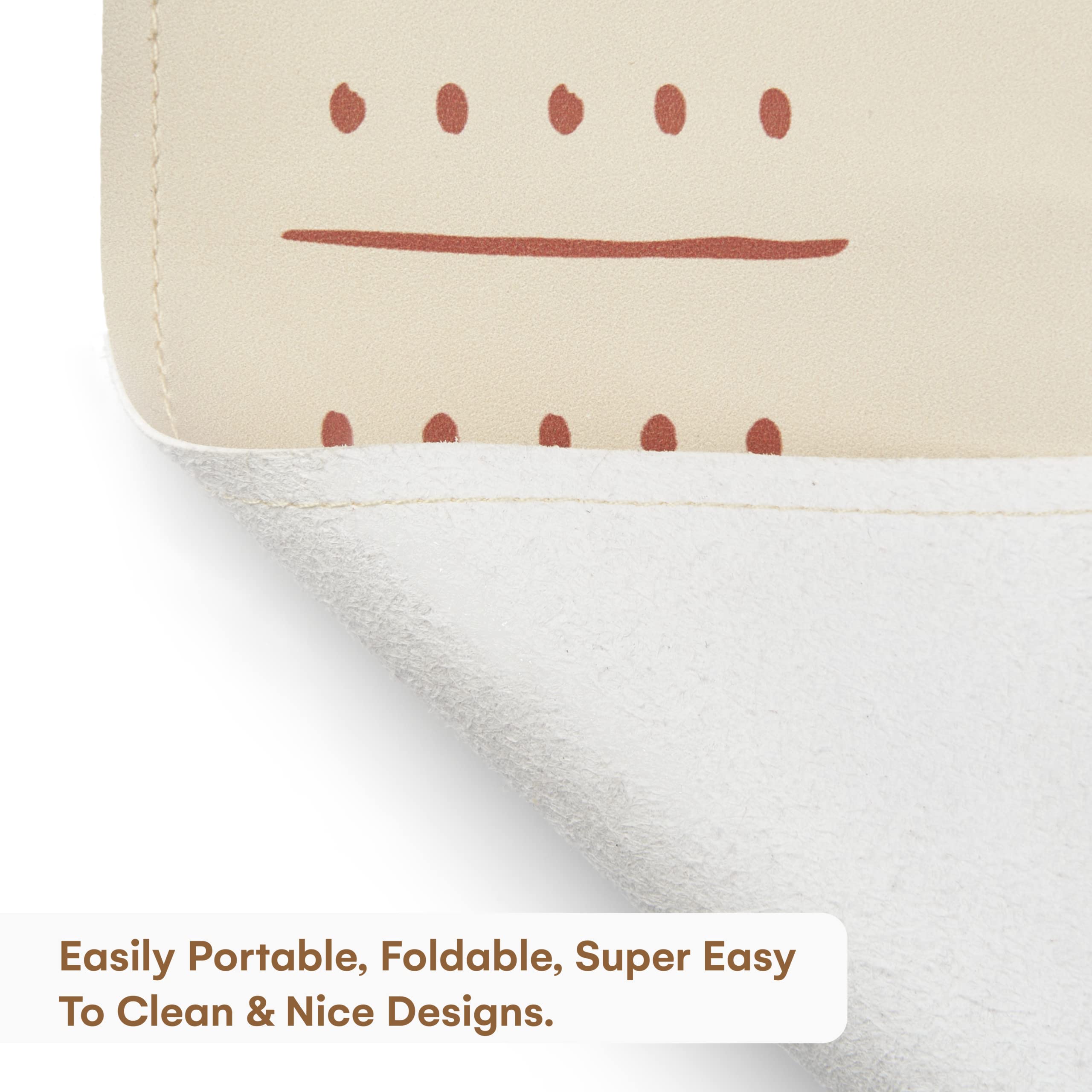 CHILDLIKE BEHAVIOR Vegan Leather Baby Changing Pad- Wipeable Portable changing Pad for Babies- Perfect for Travel- Foldable and Waterproof changing mat - Breathable and Gentle on Babys Skin-Grey 16x30