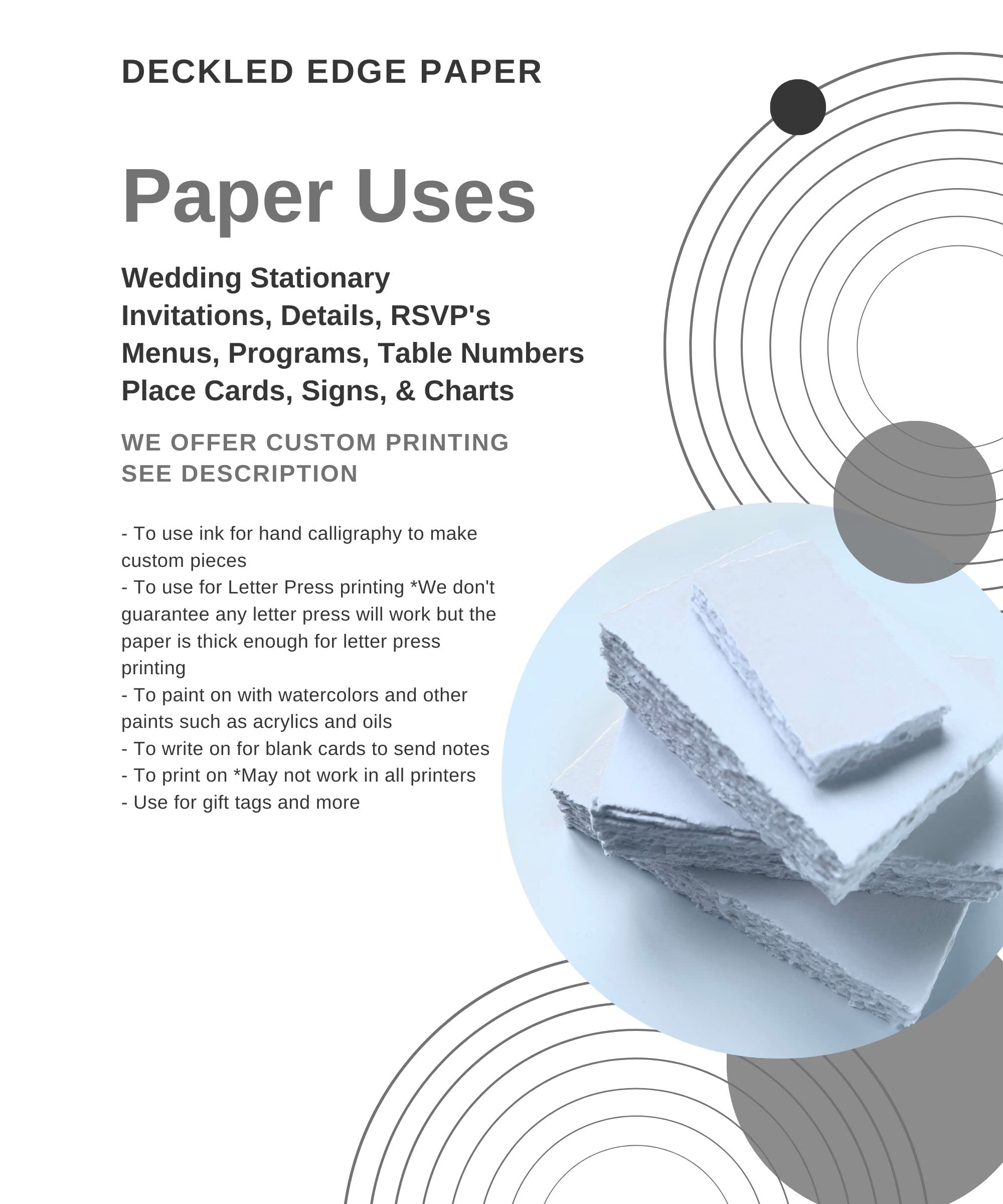 Blank Deckle Edge Sheets, 135#/290gsm, Soft White, 100% Cotton Rag, Cold Pressed, Acid Free & Archival Hand Torn Watercolor Paper (8x10 inch Sheets Only, Set of 24)