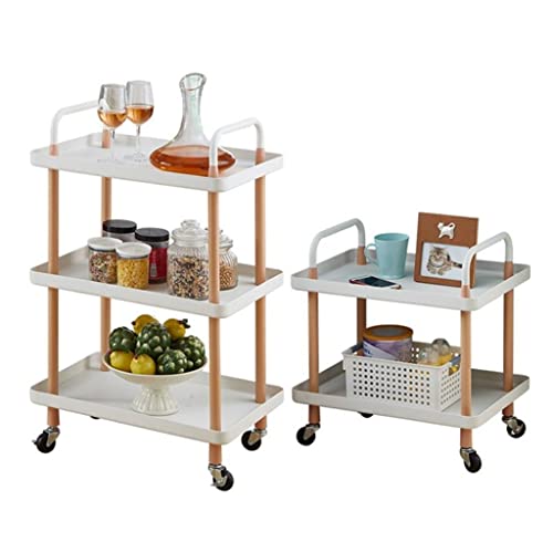 CXDTBH Kitchen 3-Layer Square Cart Simple Multi-Function Simple Installation Trolley Living Room Home Storage (Color : OneColor, Size : 1pcs)