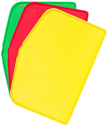 Chop Keeper Chopping Tray with Raised Sides and Easy-Guide Funnel, Red, Green and Yellow, 3-Pack - Argee RG909/3
