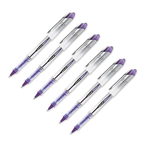 uni-ball Vision Elite Stick Roller Ball Pens, Bold Point, Purple Ink, 6 Pens