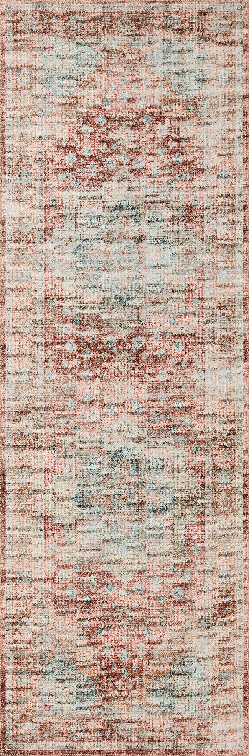 Loloi II Heidi Collection HEI-01 Terracotta/Aqua 6'-0" x 9'-0" Area Rug