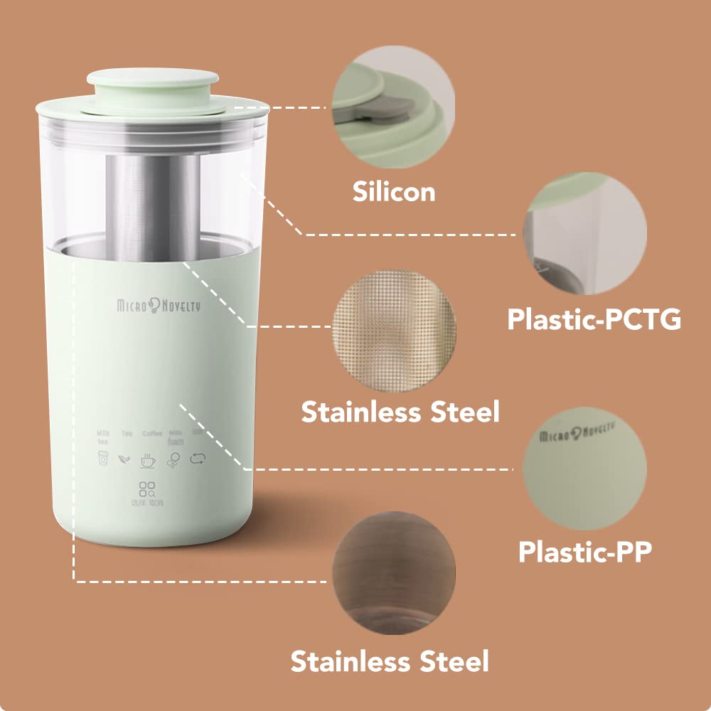 MINI Milk Tea Mug Maker Iced Tea Maker and Iced Coffee Maker Stainless Steel Straw Portable Size Multi-Purpose Electric Milk Foam Maker Espresso Coffee Tea Coffee Shop Dessert Shop Hotel Milk
