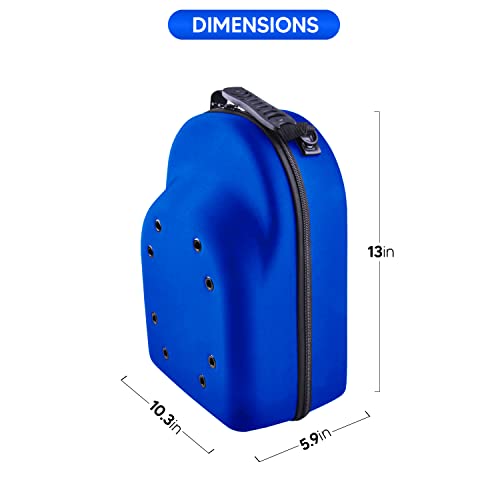 Hat Case for Caps - Cap Storage for Baseball Caps with Carrying Handle & Shoulder Strap β Hard EVA material - This Organizer Holder Protects up to 6 Hats - Ideal for Traveling & At-Home Storage (Blue)