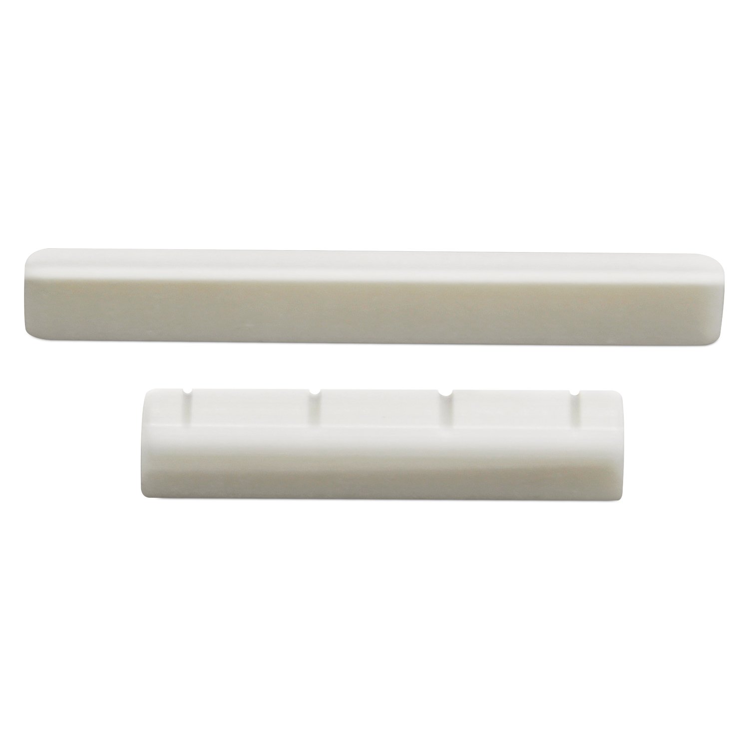 Blisstime 2 Sets of Bone Saddle and Nut 3 pcs Sand Paper For Ukulele Made of Real Bone