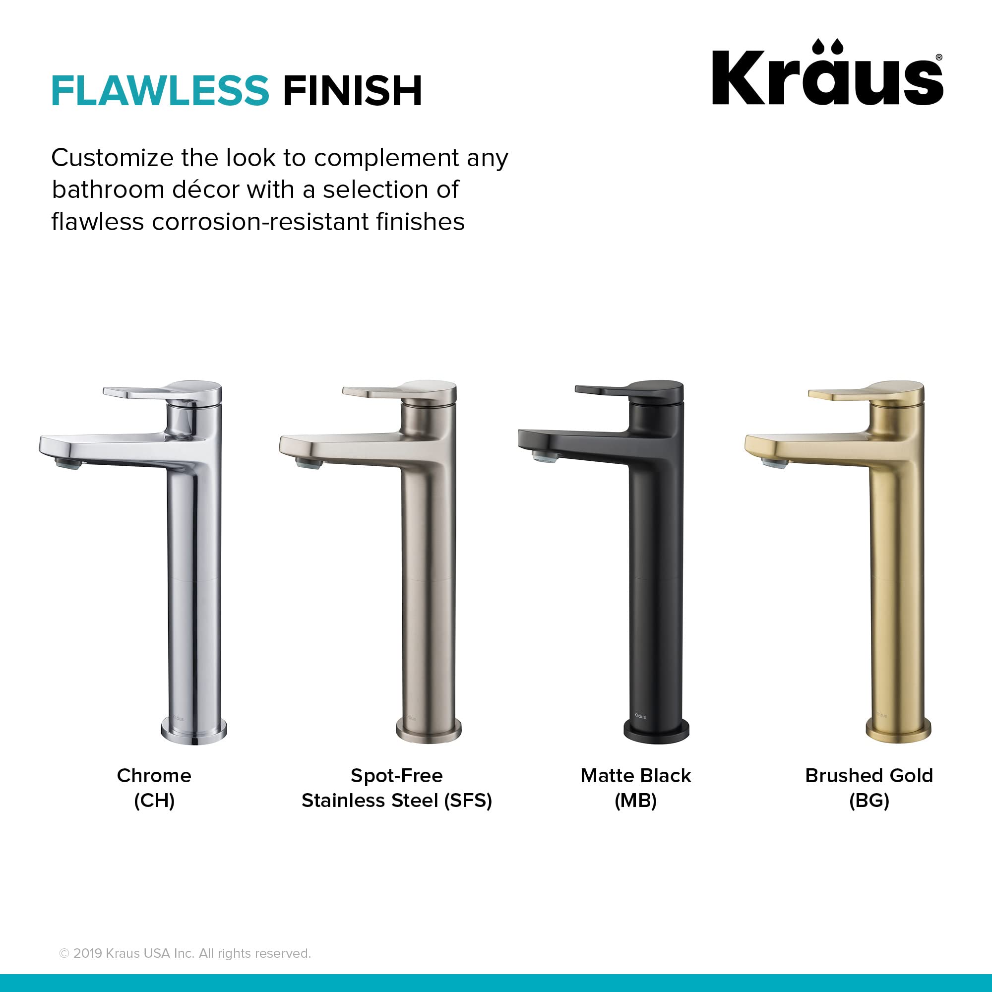 KRAUS Indy Single Handle Vessel Bathroom Faucet in Chrome, KVF-1400CH