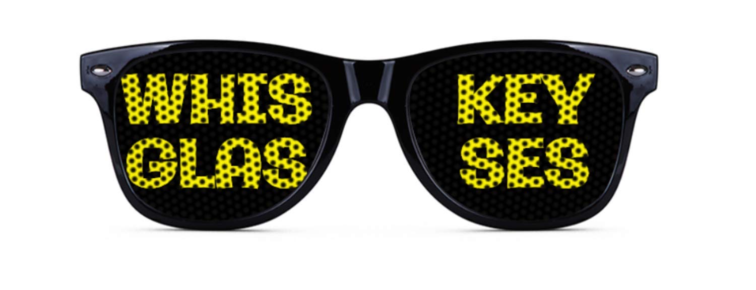 Capital City Commerce Whiskey Glasses - Funny Sunglasses - Multiple Colors Available (Black)