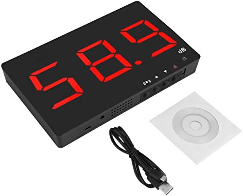 Fdit Wall Mounted Decibel Meter, Digital Sound Level Meter Noise Meter Tester Measurement Range 30-130dB, Accuracy 1.5dB with LCD Display