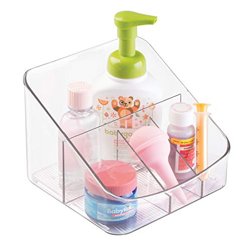 iDesign Linus Plastic Divided Coffee Supply Organizer, Holder for Filters, Sugar, Creamer, Beans, Sweeteners, Tea Bags, 6.3" x 6.9" x 5.2" - Clear