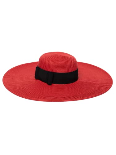San Diego Hat Company Women's Adjustable Floppy SPF 50+ Sun Hat, Red, One Size