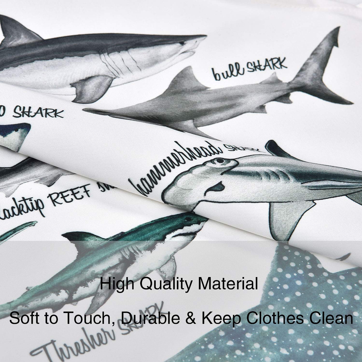 Claswcalor Sharks Apron- Kids Baking Apron-Waterproof Child Apron with Adjustable Neck for Party Cooking Gardening Painting Craft