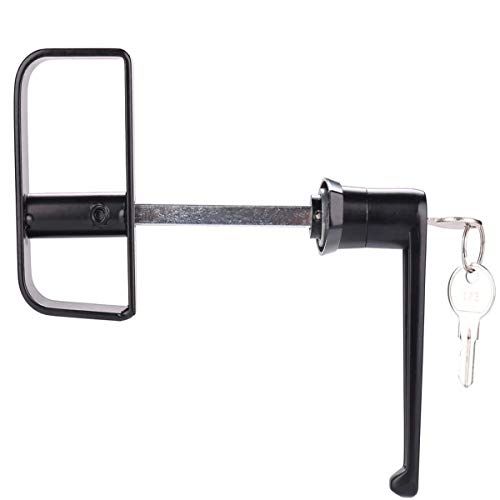 HauSun Shed Door Handle Lock Kit 4-1/2" L Handle with 2 Keys and 2 Screws, 4-1/2" Stem for Shed, Gate, Barn, Garage, Playhouse, Chicken Coop Door Lock and More, Black (L Handle)