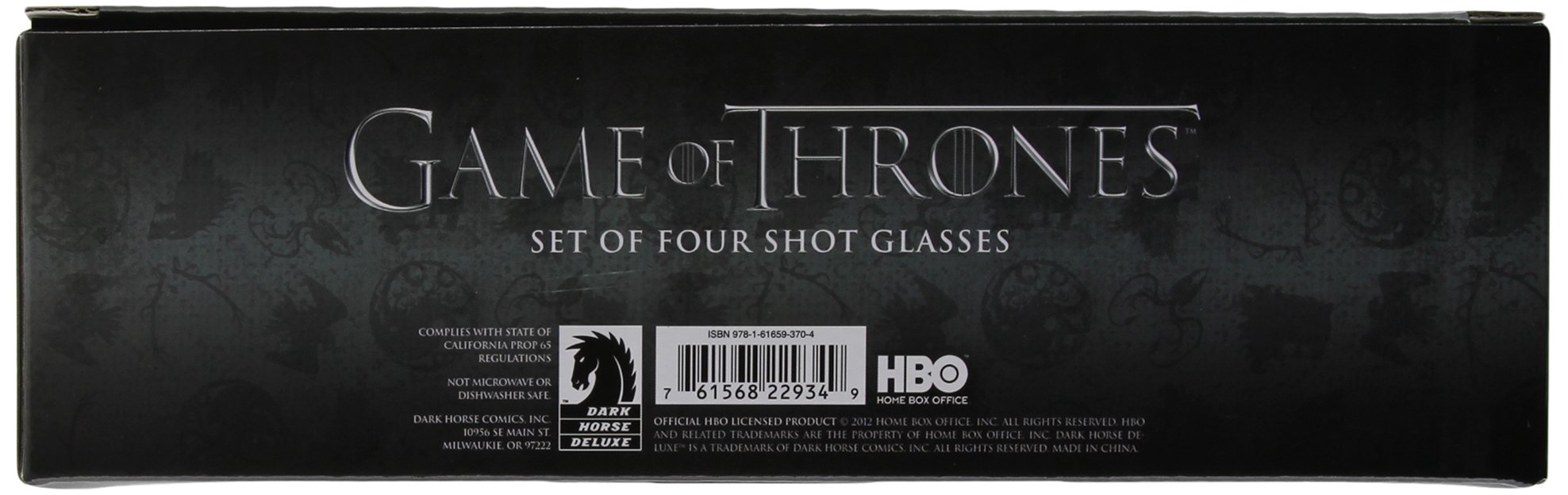 Dark Horse Deluxe Game of Thrones Shot Glass Set: Stark, Baratheon, Targaryen and Lannister