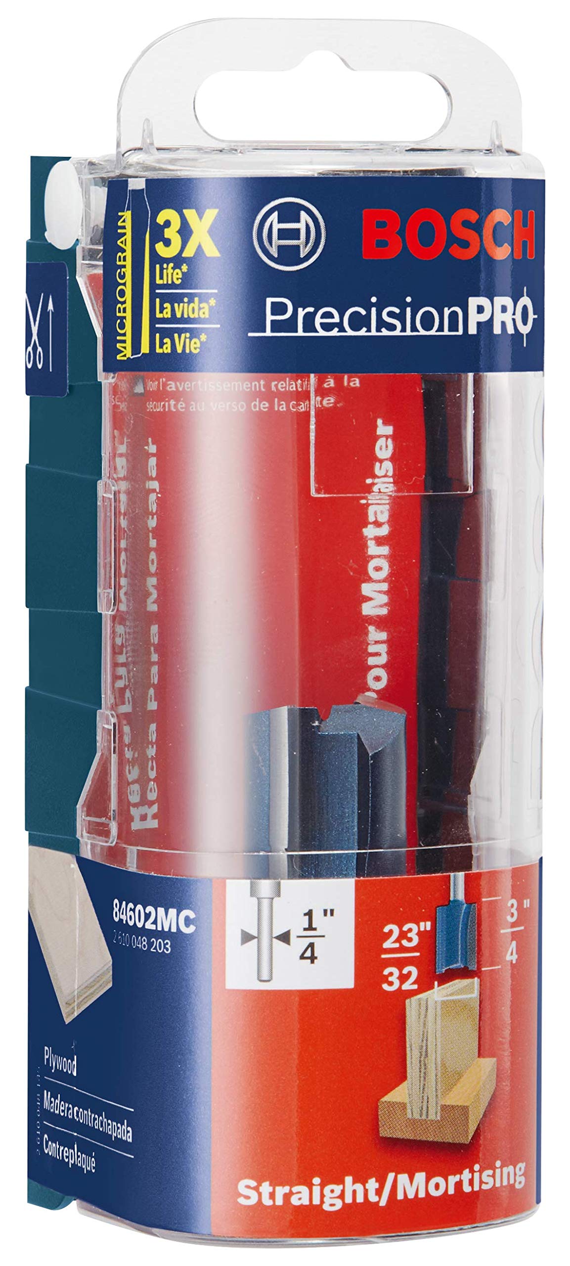BOSCH 84602MC 23/32 In. x 3/4 In. Carbide-Tipped Plywood Mortising Router Bit