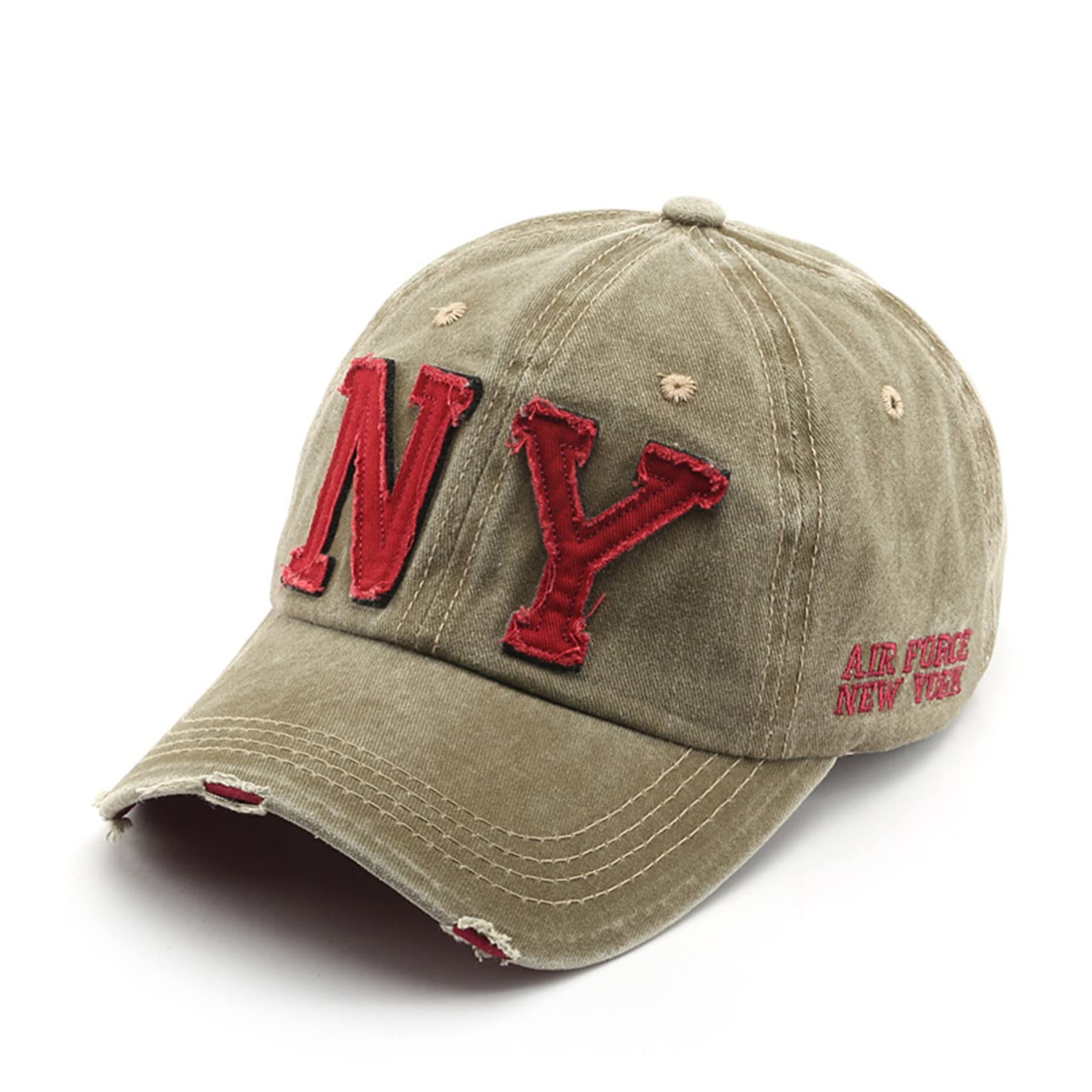 CarBoss Men and Women's Brand Retro Washed Cap,Embroidered Outdoor Baseball Cap Hat (Khaki)