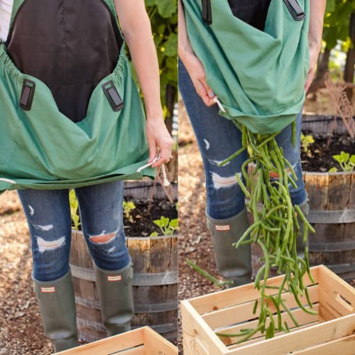 The Roo Apron - Gardening Apron with Pockets and Harvesting, Picking Pouch β Adjustable, Water-resistant, Washable Canvas Cotton - Great Gardener Gift