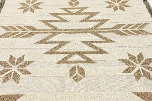 Unique Loom Outdoor Modern Collection Area Rug - Albuquerque (5' x 8' Rectangle, Beige/ Brown)