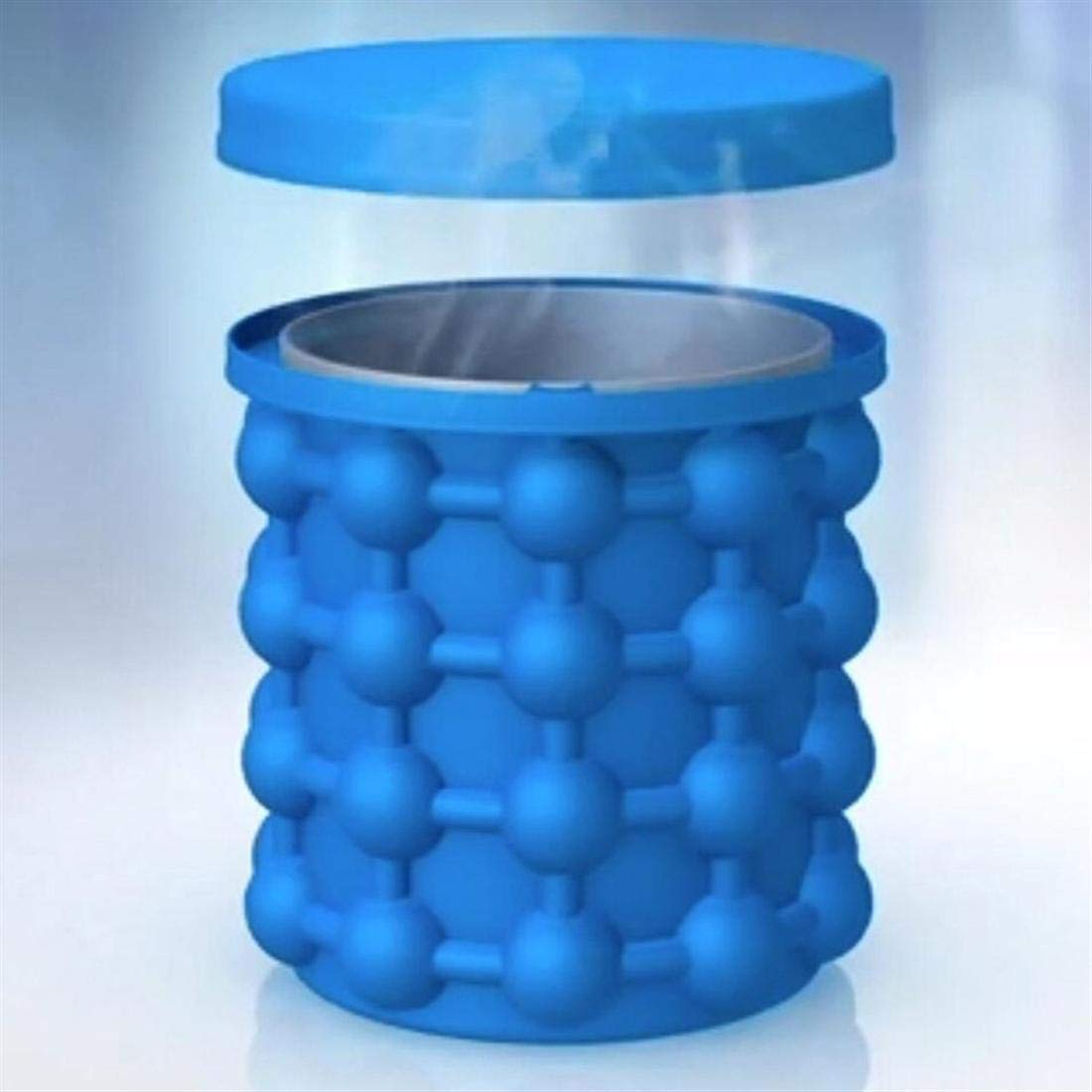 Candora Ice Cubes Maker Genie Space Saving Dual Chambers Silicone Ice Cubes Maker Mold