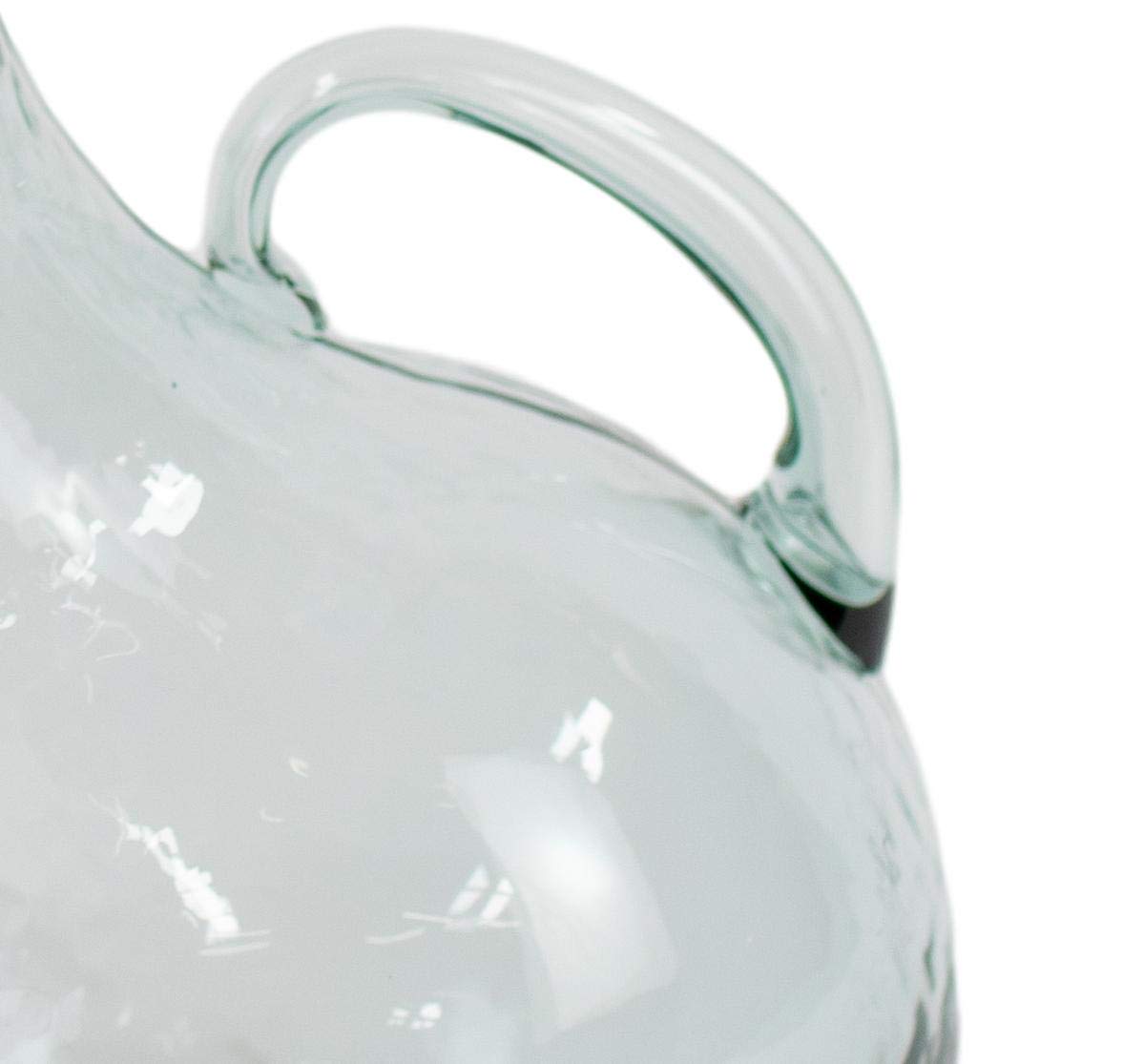 Clear Glass Tilted Hand Blown Water Pitcher Vintage Style Beverage Serving