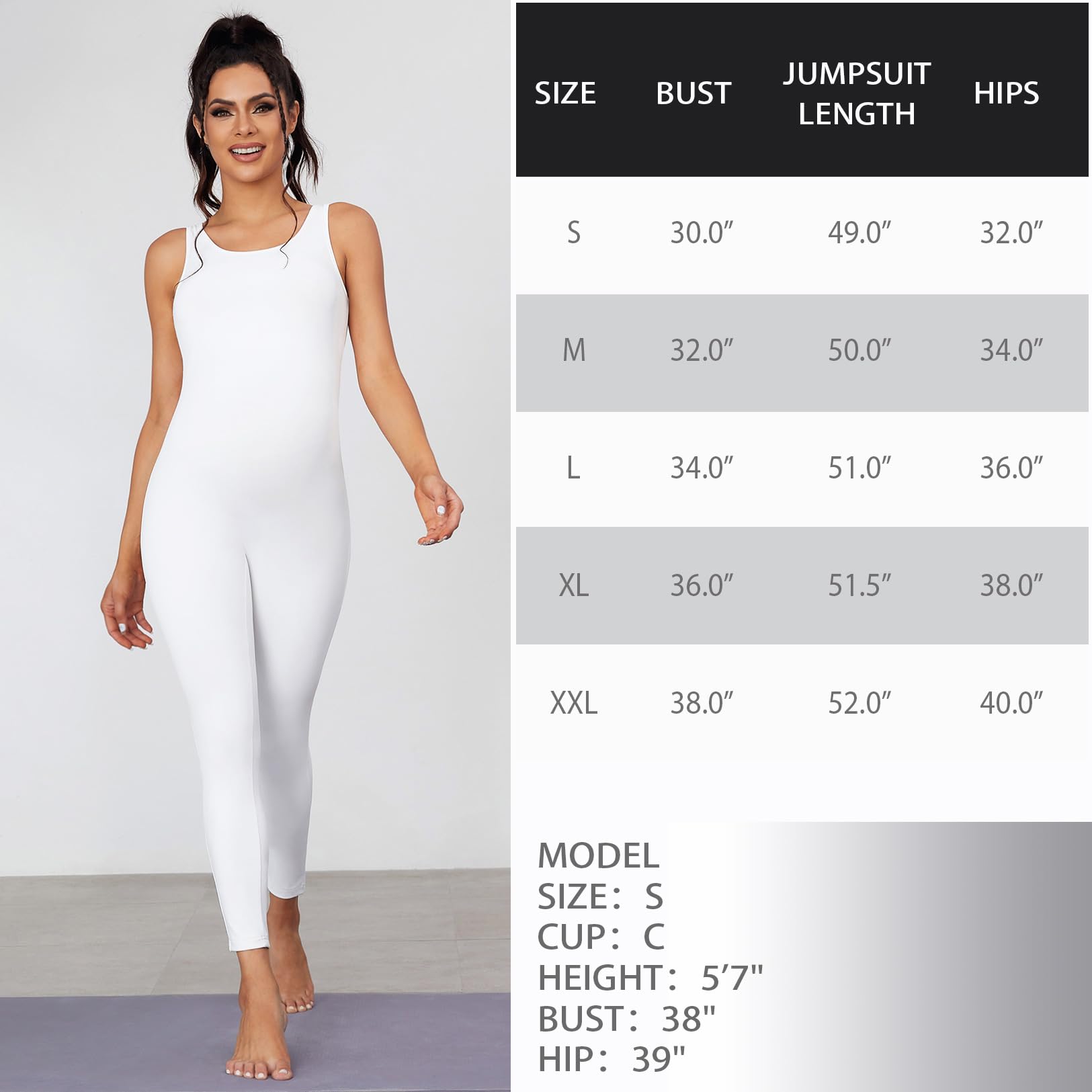 Bhome Maternity Jumpsuits Sleeveless Romper Pregnant Bodysuit One-piece Leggings Activewear White L